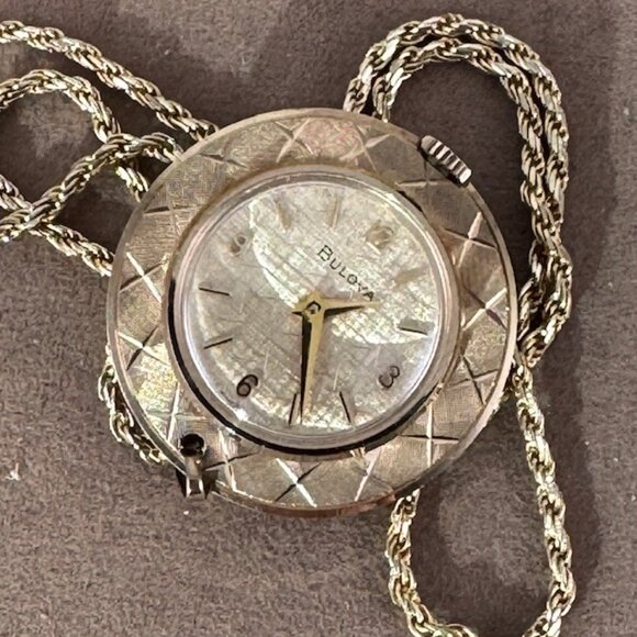 Bulova | Accessories | Vintage Bulova Pendant Necklace Mechanical Watch ...